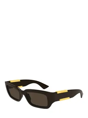 Bottega Veneta Rectangular Sunglasses - Brown