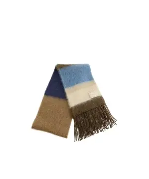 Miu Miu Colour-block Fringed Scarf