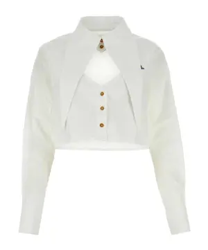 VIVIENNE WESTWOOD Cropped Shirt With Lapels - White