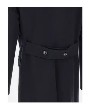 BARBA NAPOLI Peak Lapel Wool Coat - Black