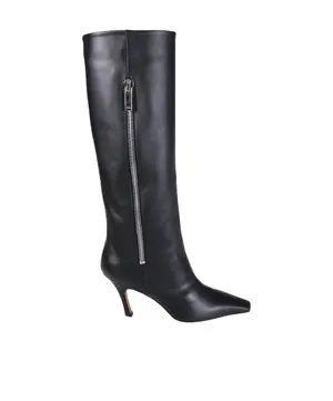 Amina Muaddi Pointed Toe Stiletto Heel Zip-up Boots