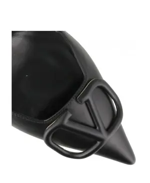 Valentino Garavani Vlogo Signature Calfskin Slingback Pump 80 Mm - Black