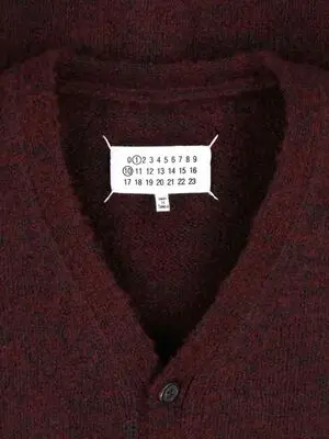 MAISON MARGIELA V-neck Knitted Cardigan - Red