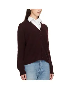 MAISON MARGIELA V-neck Knitted Cardigan - Red