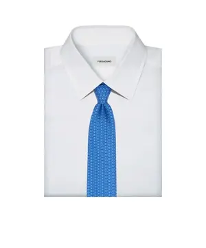 FERRAGAMO Printed Tie - Light Blue