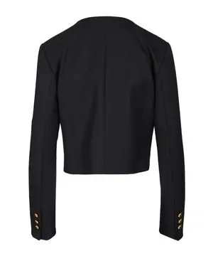 P.a.r.o.s.h Cropped Jacket With Gold Button Fastening - Blue