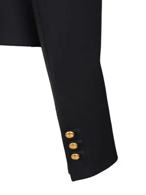 P.a.r.o.s.h Cropped Jacket With Gold Button Fastening - Blue