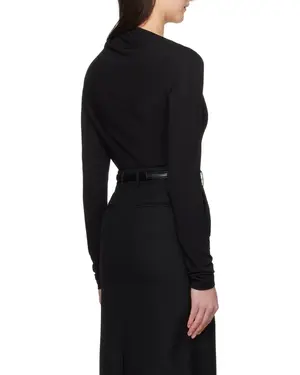 TOTEME Long Sleeve Asymmetrical Drape Neck Top