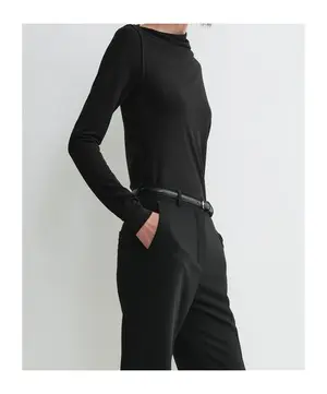 TOTEME Long Sleeve Asymmetrical Drape Neck Top