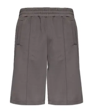 Palm Angels Curved Logo Printed Shorts - Gray