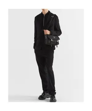Prada Logo Plaque Fold-over Shoulder Bag