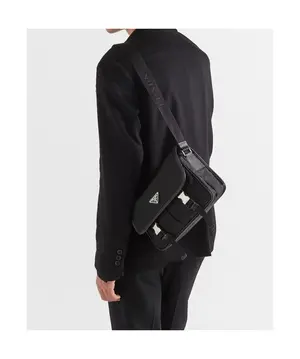 Prada Logo Plaque Fold-over Shoulder Bag