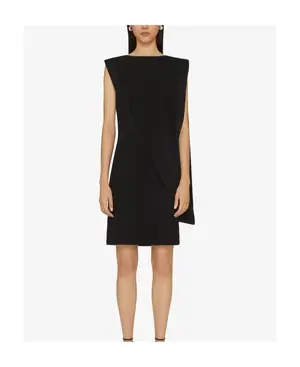 Givenchy Crepe Sleeveless Dress With Draped Shawl Effect