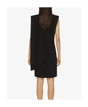 Givenchy Crepe Sleeveless Dress With Draped Shawl Effect