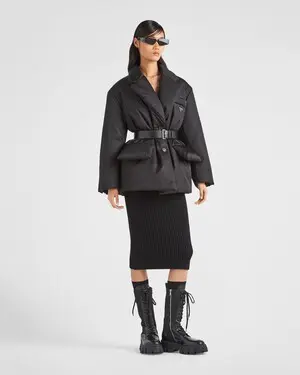 Prada Belted Logo-detailed Puffer Jacket
