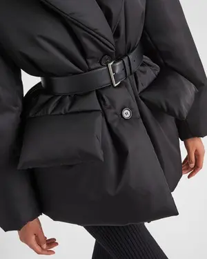 Prada Belted Logo-detailed Puffer Jacket