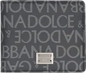 Dolce & Gabbana Dolce Gabbana Logo Plaque Bifold Wallet - Black