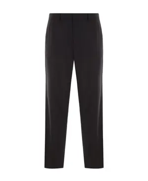 Prada Logo-patch Wide-leg Tailored Trousers - Black