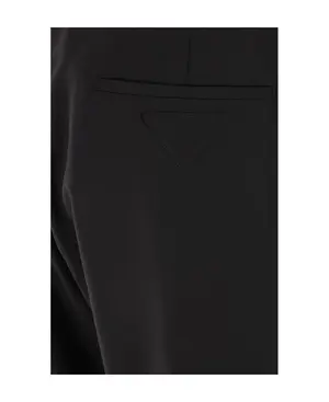 Prada Logo-patch Wide-leg Tailored Trousers - Black