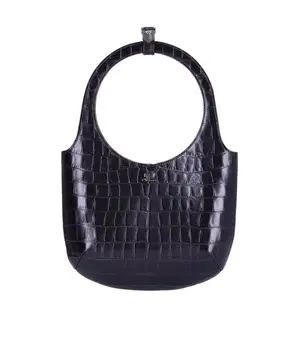 COURREGES Holy Crocodile-effect Tote Bag - Black