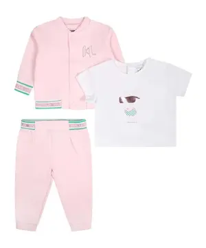 Karl Lagerfeld Short-sleeved T-shirt Long-sleeved Jacket And Pants Three-pack
