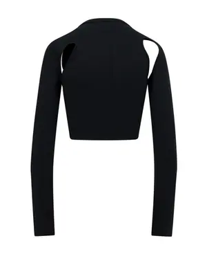 Off-White Long Sleeve Cut-out Logo Top