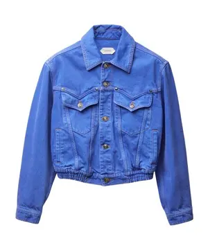 Versace Cropped Denim Jacket - Blue