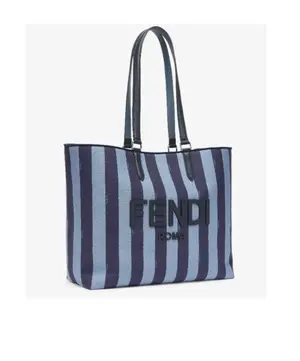Fendi Pequin Jacquard Tote Bag - Blue