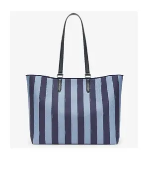 Fendi Pequin Jacquard Tote Bag - Blue