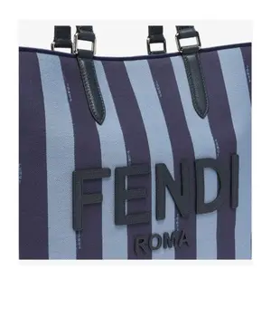 Fendi Pequin Jacquard Tote Bag - Blue