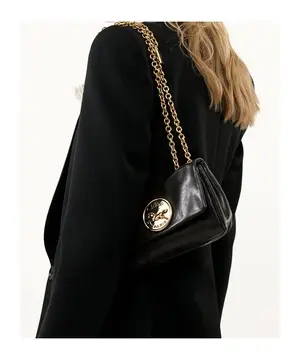 Chloé Small Shoulder Bag With Horse Emblem - Black