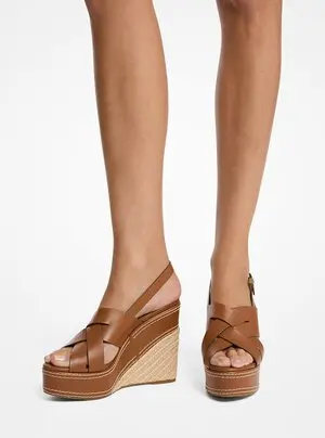 Michael Kors Nora Wedge Sandals With Buckle Closure