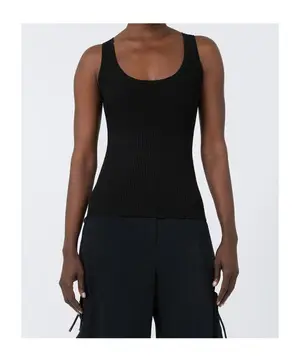 Max Mara Ghiro Ribbed Knit Tank Top - Black