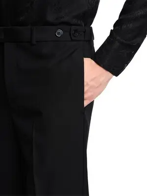 Emporio Armani Tailored Wool Suit Trousers - Black