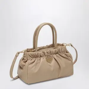 Prada Double Handle Shoulder Bag - Sand-colored