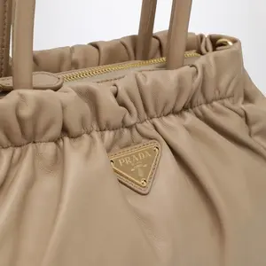Prada Double Handle Shoulder Bag - Sand-colored