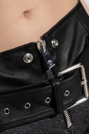 Versace Belted Zip-cuff Flared Trousers
