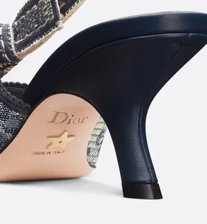 Dior J'adior Embroidered Slingback Pumps With Knot Detail - Black