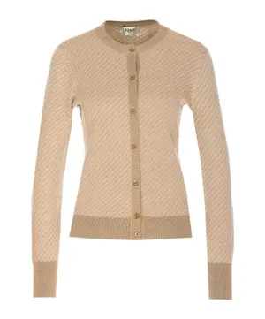 Fendi Crewneck Buttoned Knitted Cardigan - No