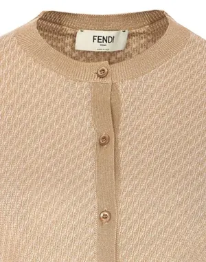 Fendi Crewneck Buttoned Knitted Cardigan