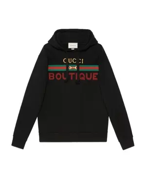 Gucci Boutique Print Hoodie - Black