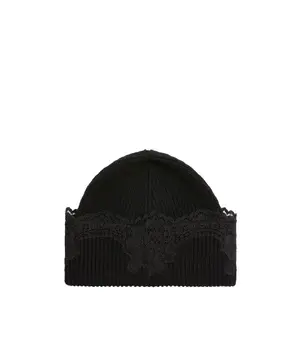 Valentino Garavani Vlogo Signature Lace Beanie - Black