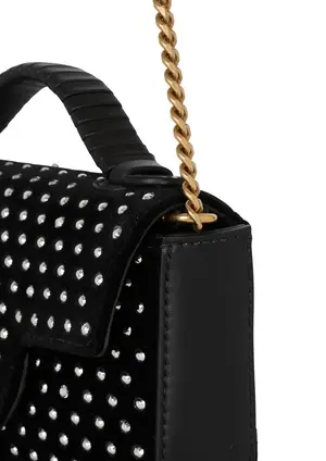 Balmain B-buzz Mini Velvet Crystal Embellished Bag
