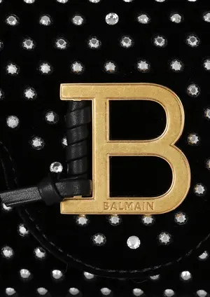 Balmain B-buzz Mini Velvet Crystal Embellished Bag