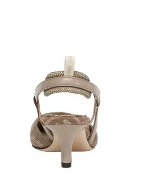 Fendi Logo Jacquard Slingback Pumps - Brown