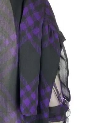 Burberry Check-pattern Scarf Detailed Blouse