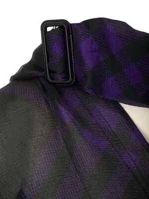 Burberry Check-pattern Scarf Detailed Blouse
