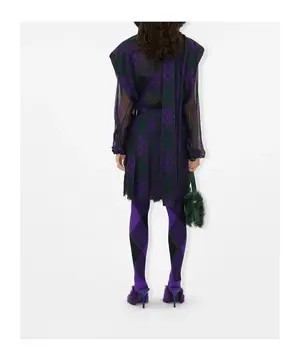 Burberry Check-pattern Scarf Detailed Blouse