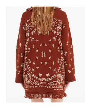 Alanui Fringed Bandana Cardigan - Brown