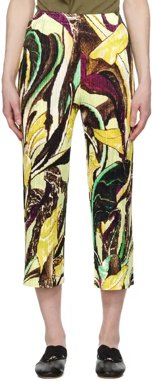 Issey Miyake Cropped Pleated Trousers - Multicolor